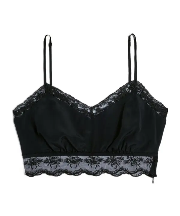 Simone Rocha Lace-trim Negligee Bralette - Black