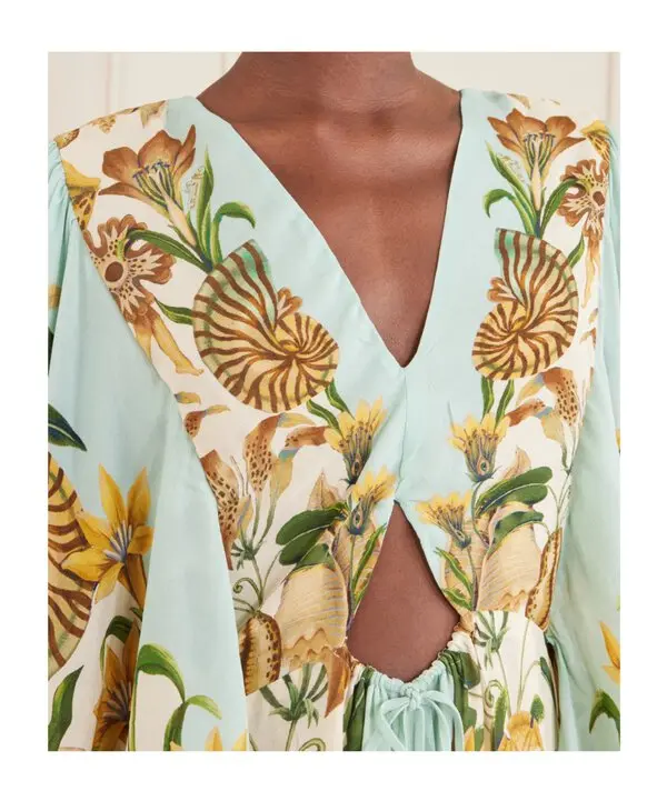 Farm Rio Floral Print Crepe De Chine Maxi Dress