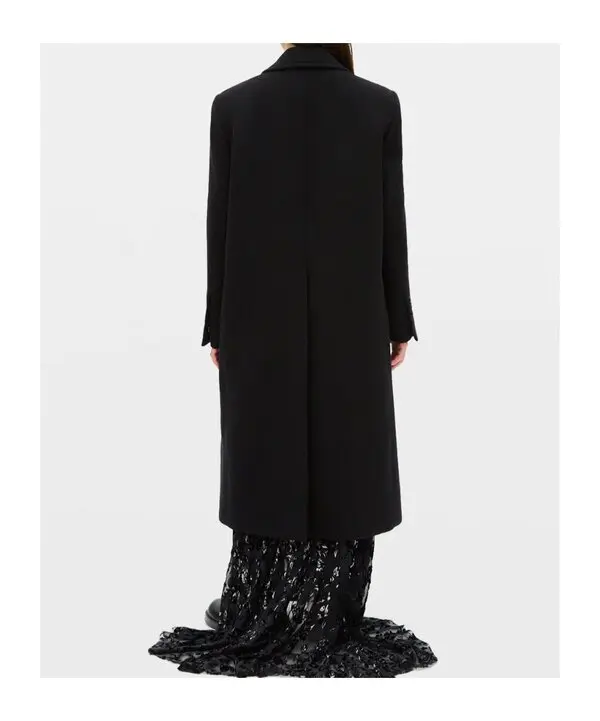 ANN DEMEULEMEESTER Single-breasted Notched Lapel Wool Coat - Black