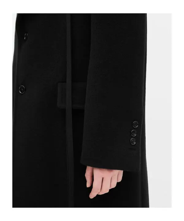 ANN DEMEULEMEESTER Single-breasted Notched Lapel Wool Coat - Black