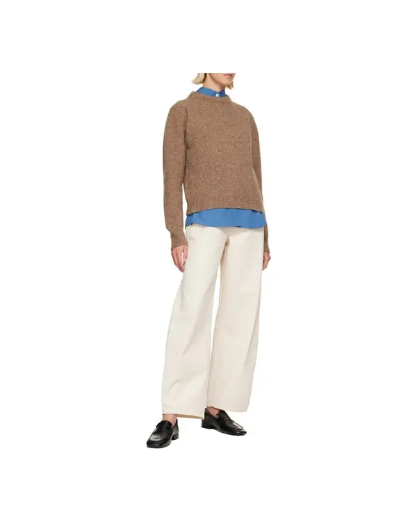 RÓHE Berber Wide-leg Cropped Jeans - Off White