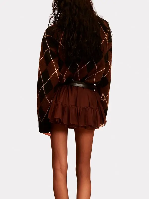 ANIYE BY Rebby Argyle-knit Sweater - Black Choco