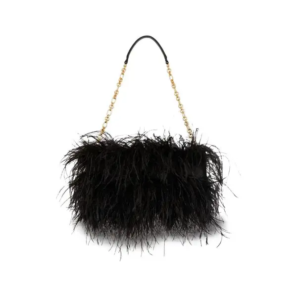 Balmain Anthem Feather Detail Shoulder Bag