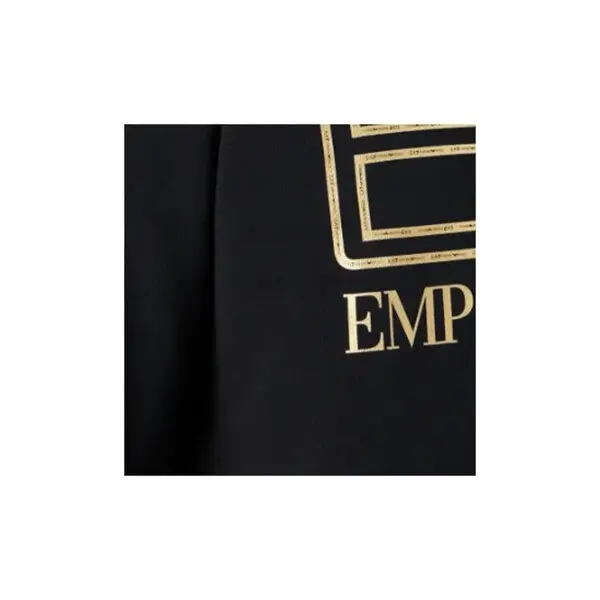 EA7 Logo Foil-print Cotton Hoodie - Black