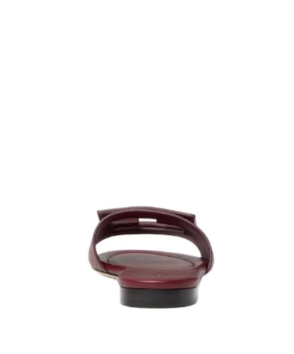 Fendi Baguette Burgundy Leather Slides
