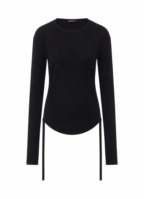 ANN DEMEULEMEESTER Wrinkled Texture Cropped T-shirt - Black