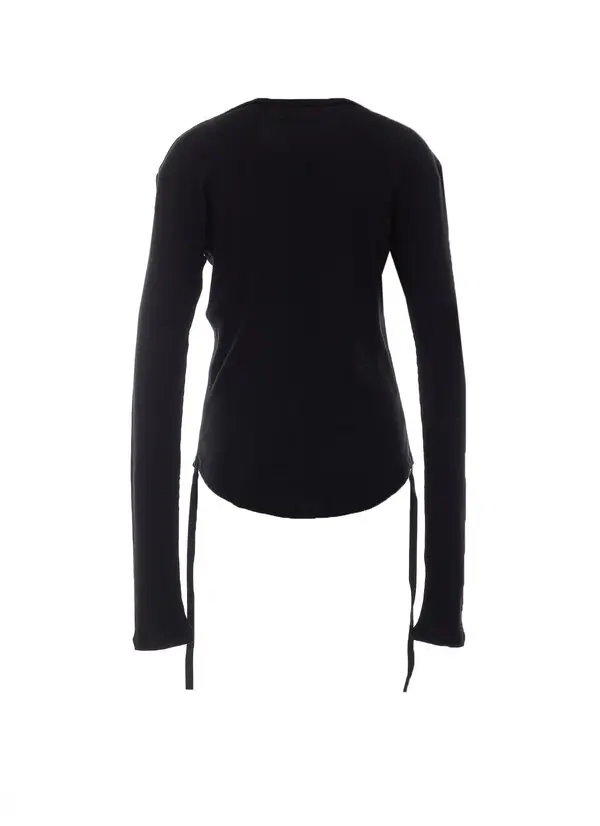 ANN DEMEULEMEESTER Wrinkled Texture Cropped T-shirt - Black