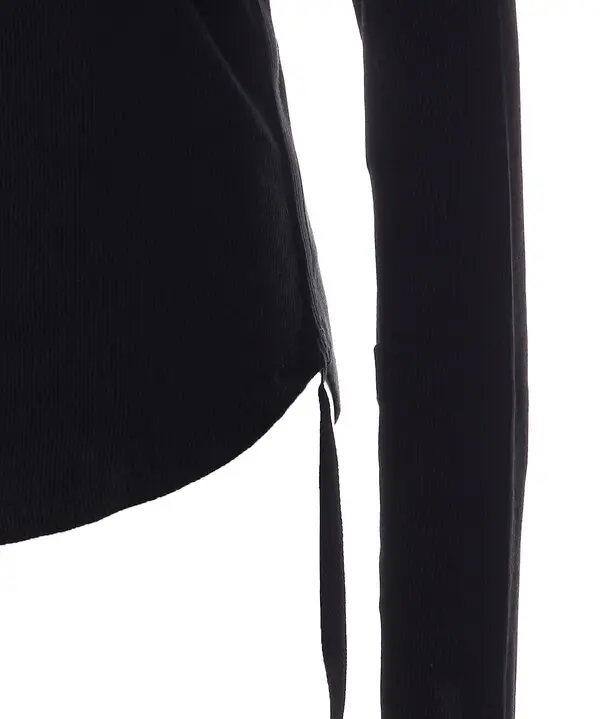 ANN DEMEULEMEESTER Wrinkled Texture Cropped T-shirt - Black