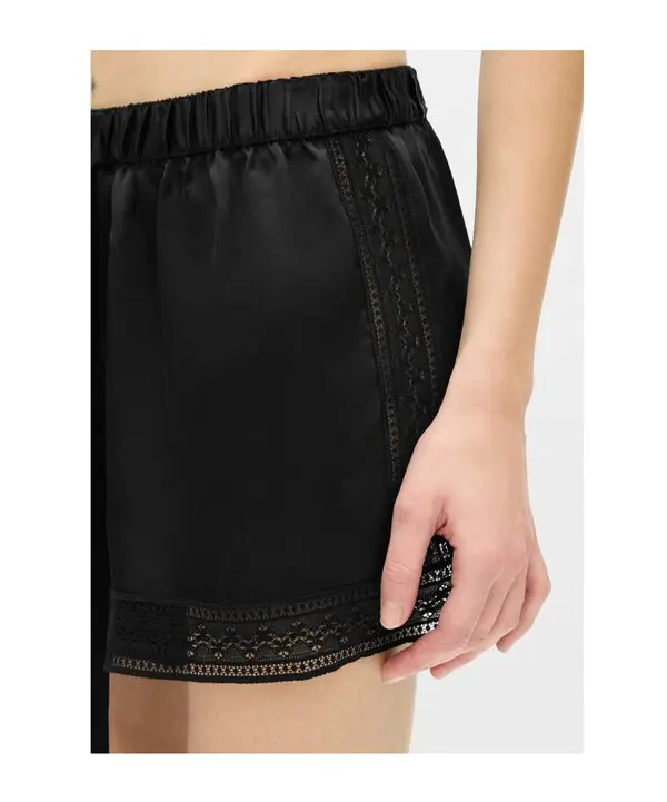 ANN DEMEULEMEESTER Anda Lace-trim Satin Shorts