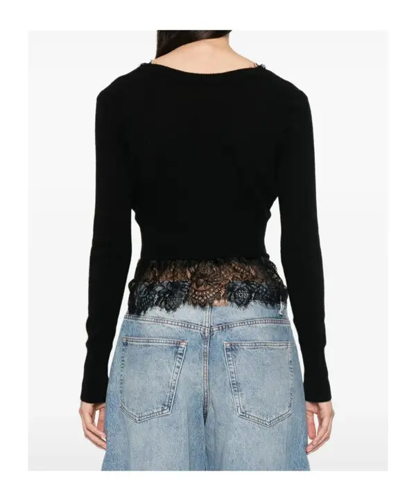 Ermanno Scervino Lace-trim Button-up Cardigan