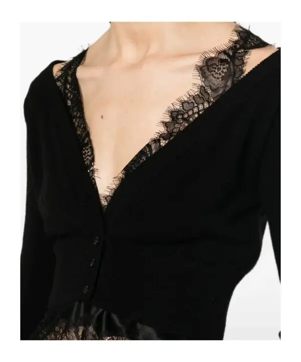 Ermanno Scervino Lace-trim Button-up Cardigan