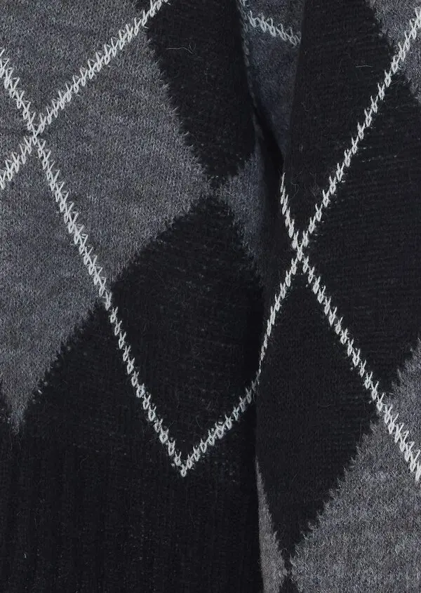 ANIYE BY Rebby Argyle Knitted Sweater - Black Gray