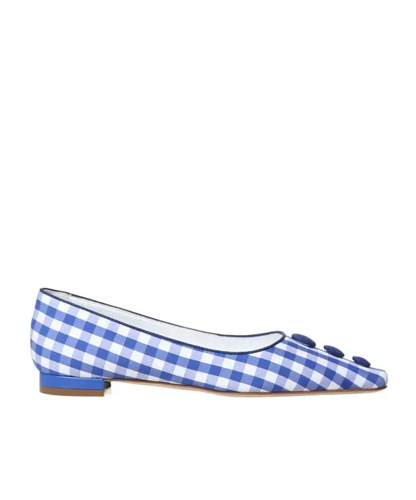 Manolo Blahnik Checked Ballet Flats
