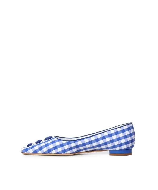 Manolo Blahnik Checked Ballet Flats