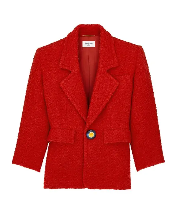 Saint Laurent Single-breasted Jacket In Tweed