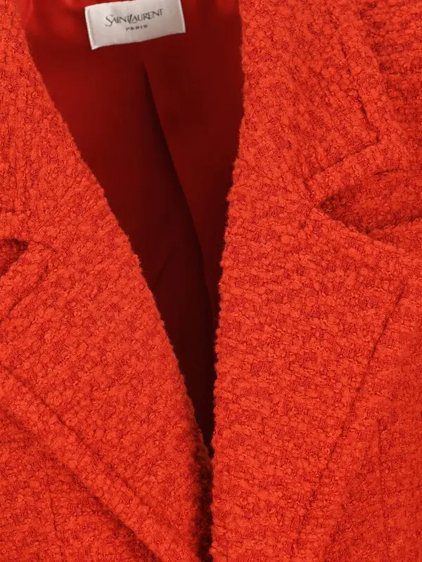 Saint Laurent Single-breasted Tweed Jacket - Roux