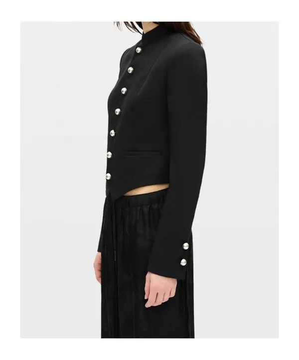 ANN DEMEULEMEESTER Band Collar Button-up Jacket