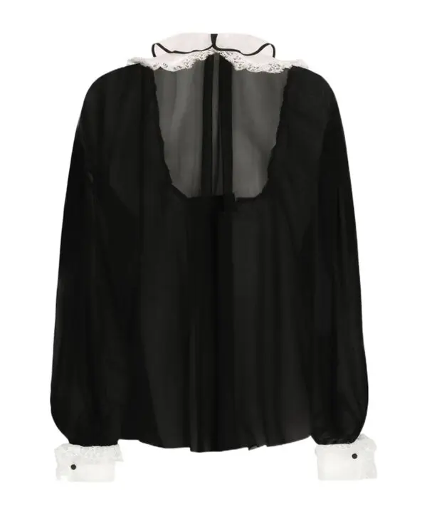 Dolce & Gabbana Dolce Gabbana Ruffle Detailed Chiffon Shirt