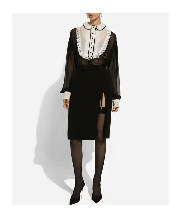 Dolce & Gabbana Dolce Gabbana Ruffle Detailed Chiffon Shirt