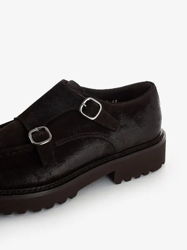 DOUCAL'S Double-buckle Apron-toe Monk Shoes