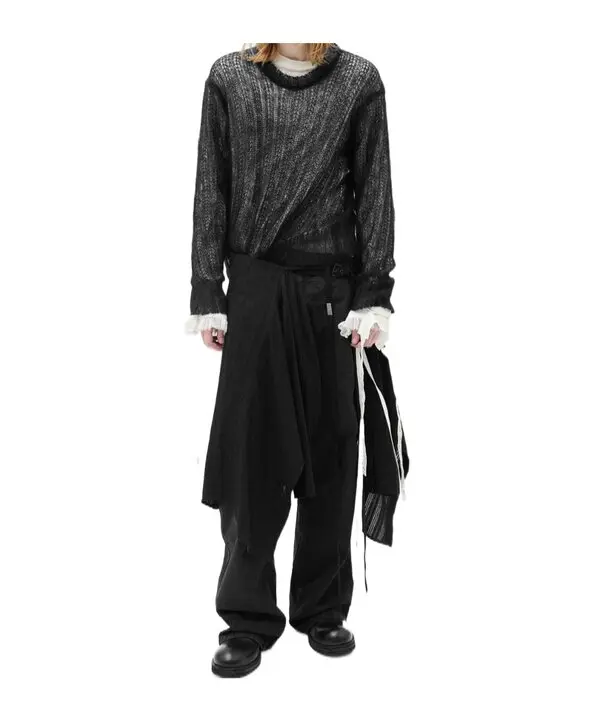 ANN DEMEULEMEESTER Levar Crew Neck High Comfort Sweater - Black