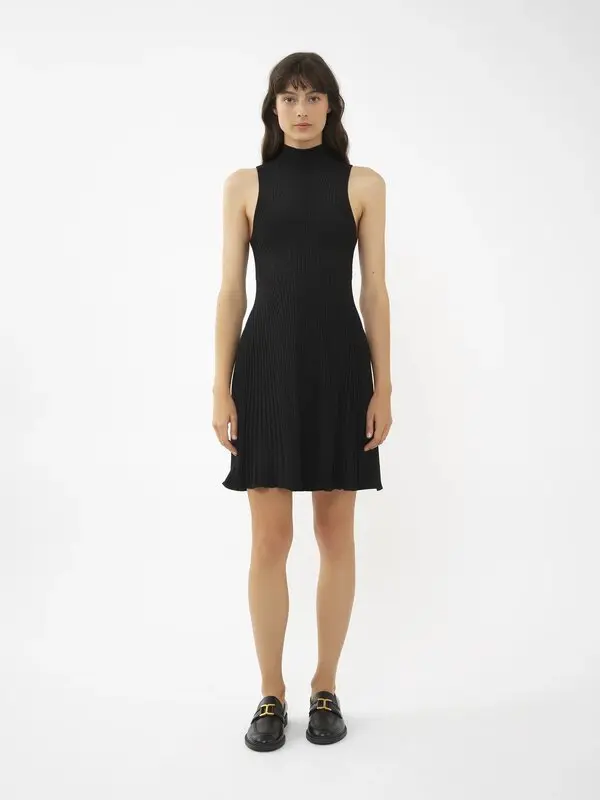 Chloé High-neck Mini Wool Dress
