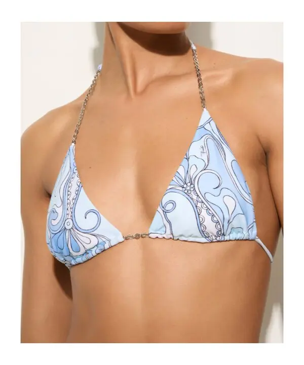 Emilio Pucci Orchidee-print Triangle Bikini Top