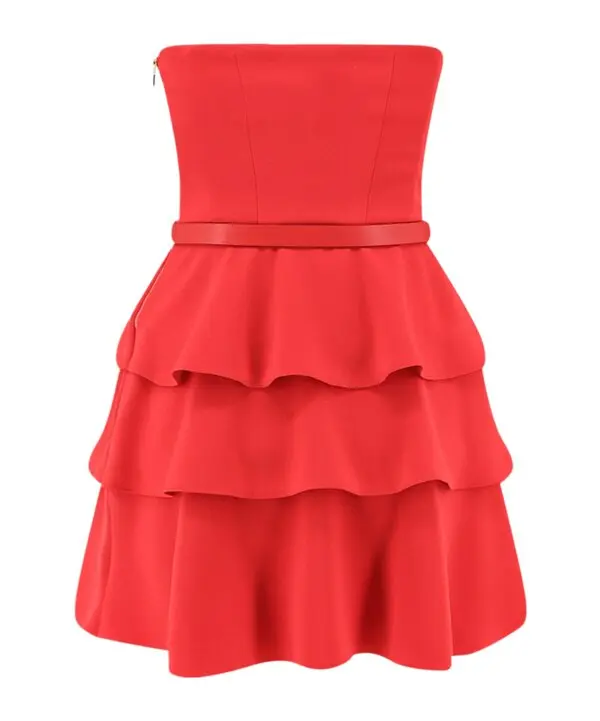 Elisabetta Franchi Belted Tiered Mini Dress