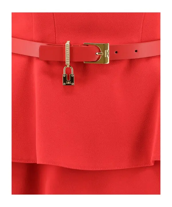 Elisabetta Franchi Belted Tiered Mini Dress