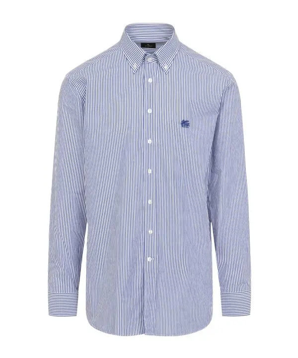 Etro Striped Logo-embroidered Shirt