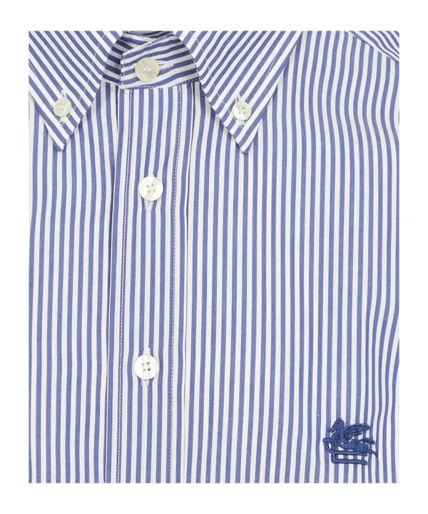Etro Striped Logo-embroidered Shirt