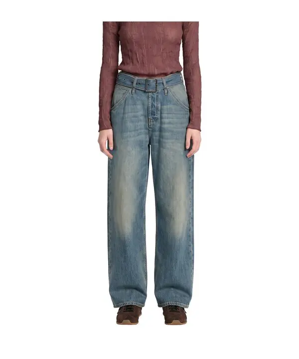 DARKPARK Belted Wide-leg Jeans