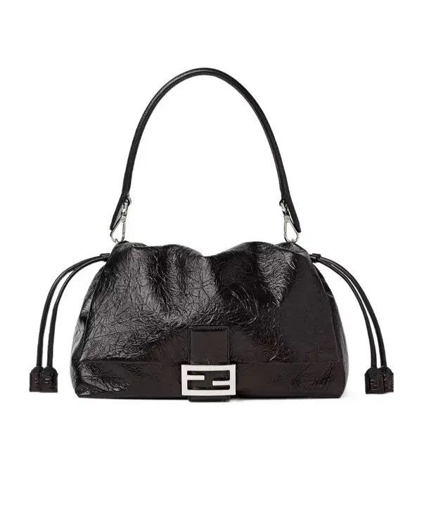 Fendi Baguette Soft Large Crackled Leather Bag