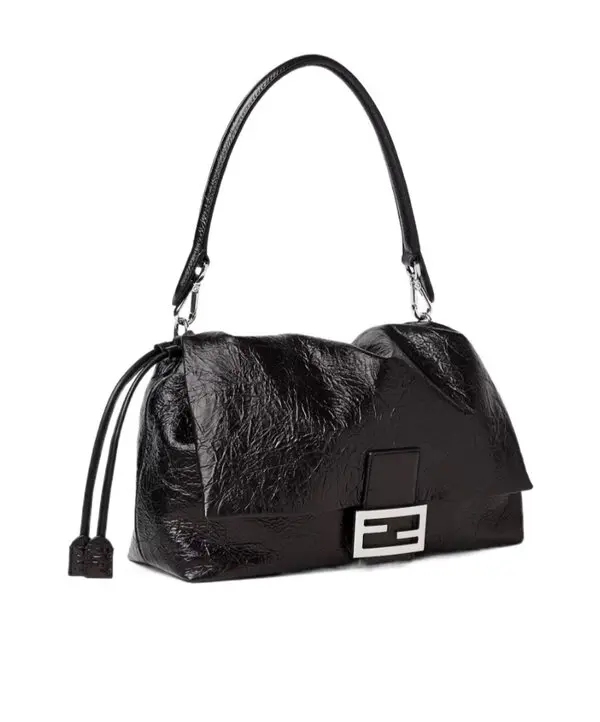 Fendi Baguette Soft Large Crackled Leather Bag