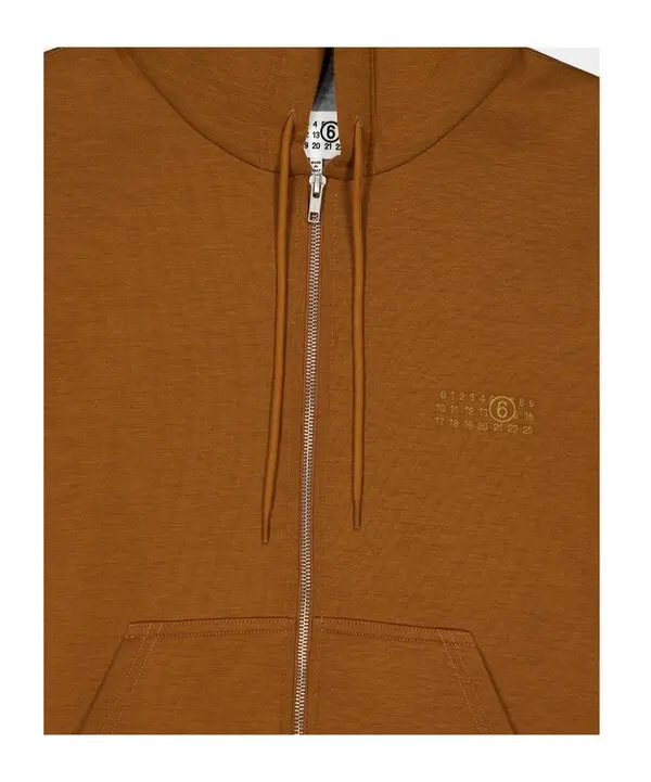 MAISON MARGIELA Caramel Regular Fit Zip Hooded Sweatshirt