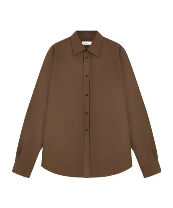 JIL SANDER Long-sleeved Shirt - Chestnut Brown