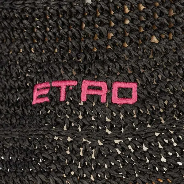 Etro Floral-embroidered Raffia Bucket Hat