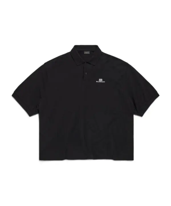 Balenciaga Bb Classic Oversized Polo Shirt - Black