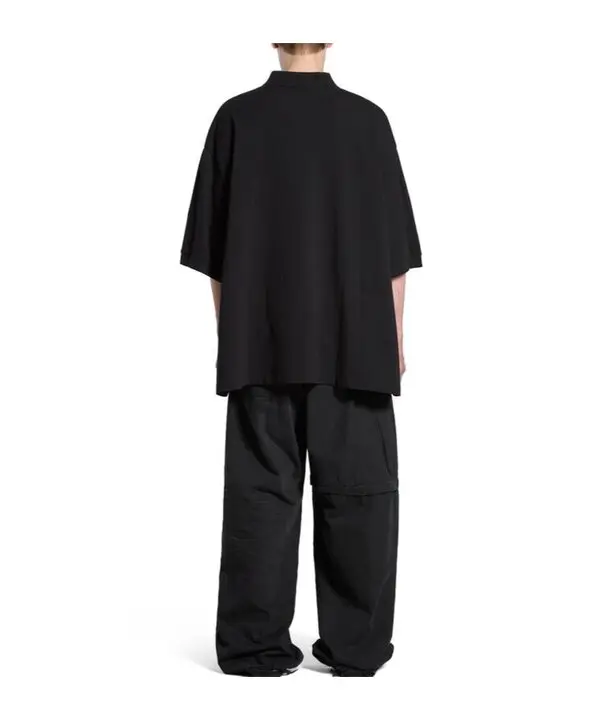 Balenciaga Bb Classic Oversized Polo Shirt - Black