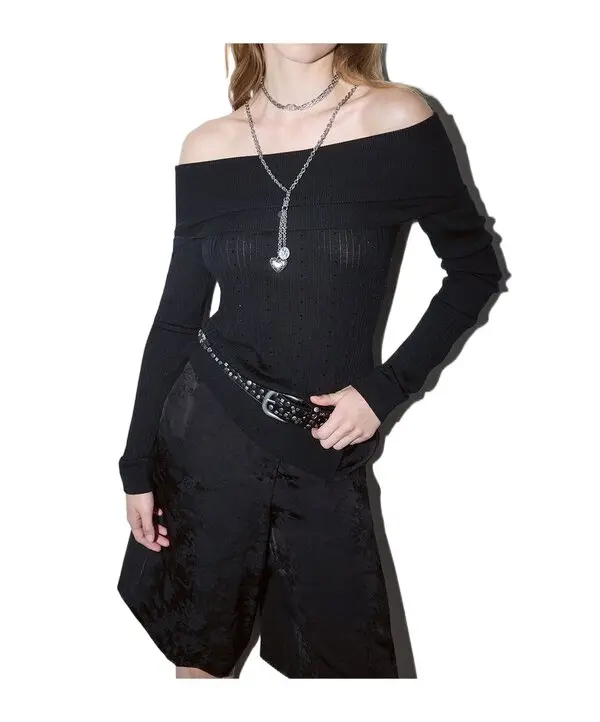 Liu Jo Wool Sweater With Bardot Neckline
