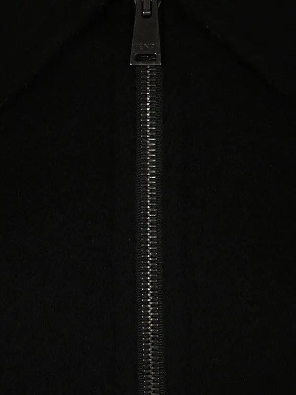 Fendi Long Sleeved Zipped Jacket With Shirt Collar - Black