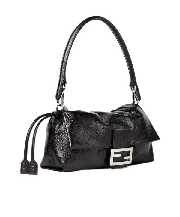 Fendi Baguette Soft Medium Crackled Leather Bag
