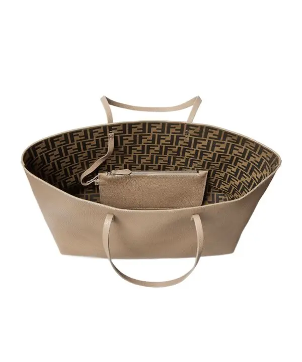 Fendi Medium Roll Cuoio Romano Leather Shopper