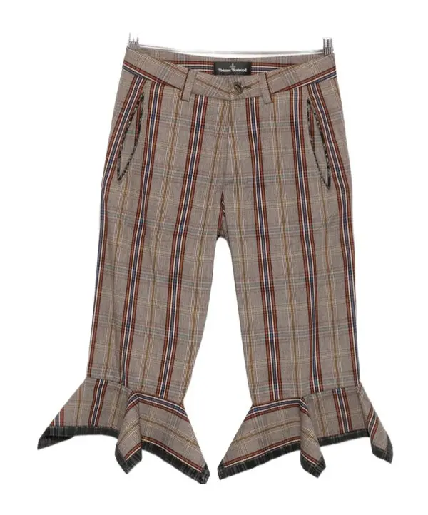 VIVIENNE WESTWOOD Checked Ruffled Crop Trousers
