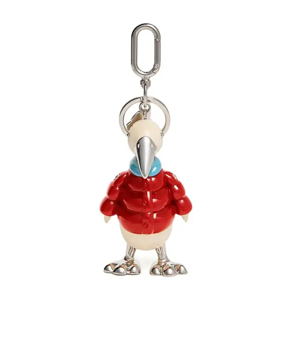 Moncler Duck Keychain With Metal Details - Red