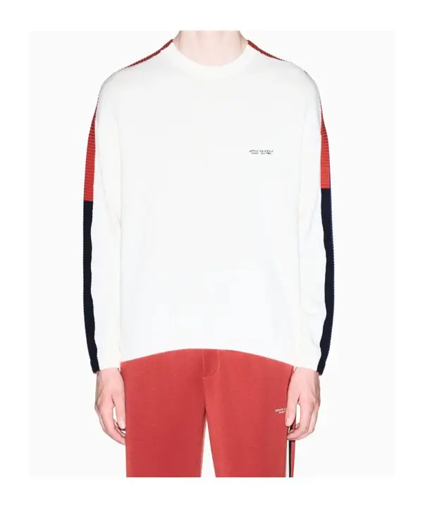 Armani Exchange Long-sleeved Color-blocked Knit Sweater