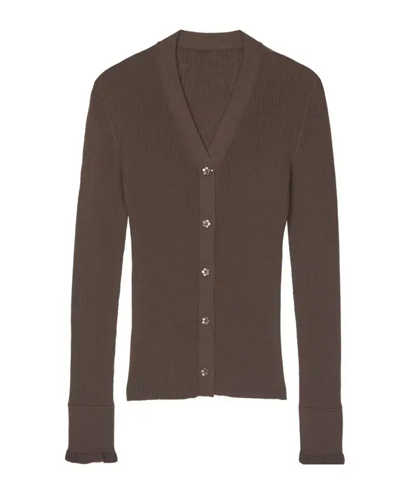Cecilie Bahnsen V-neck Knit Cardigan With Floral Button Details