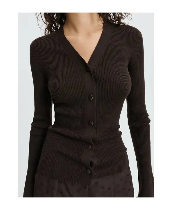 Cecilie Bahnsen V-neck Knit Cardigan With Floral Button Details