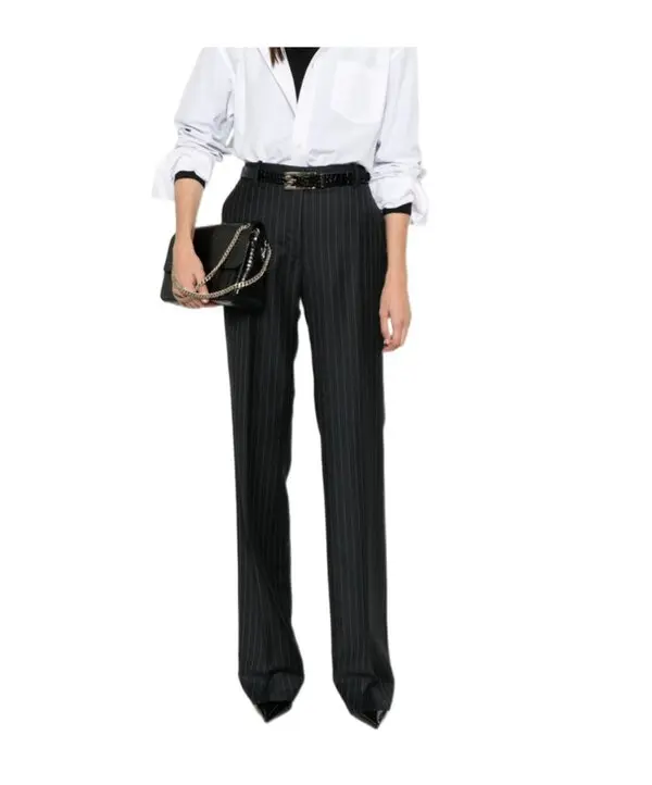 TOM FORD Striped Casual Trousers - Black