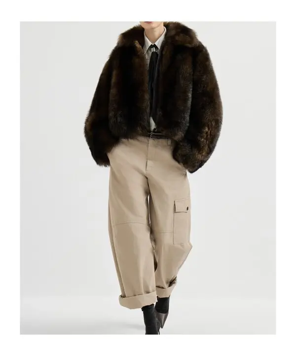 Brunello Cucinelli Monili Barrel-leg Cargo Pants